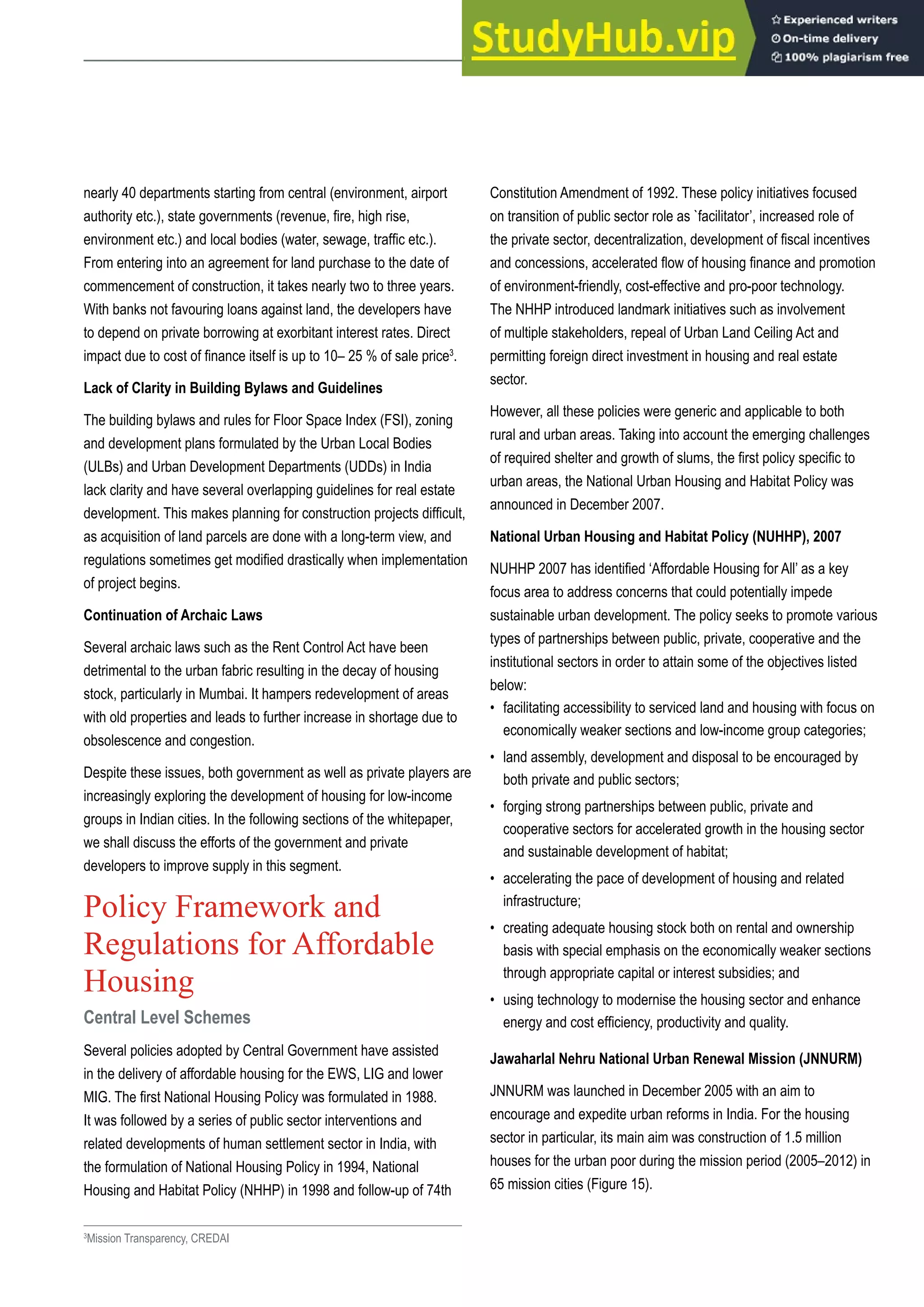 Affordable Housing In India | PDF | Government Support and Welfare | Financial Assistance