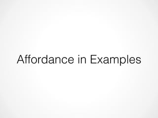 Affordance in Examples | PDF