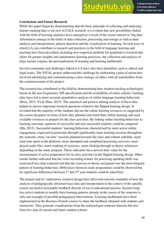 Affordances And Limitations Of Learning Analytics For Computer-Assisted Language Learning A Case ...