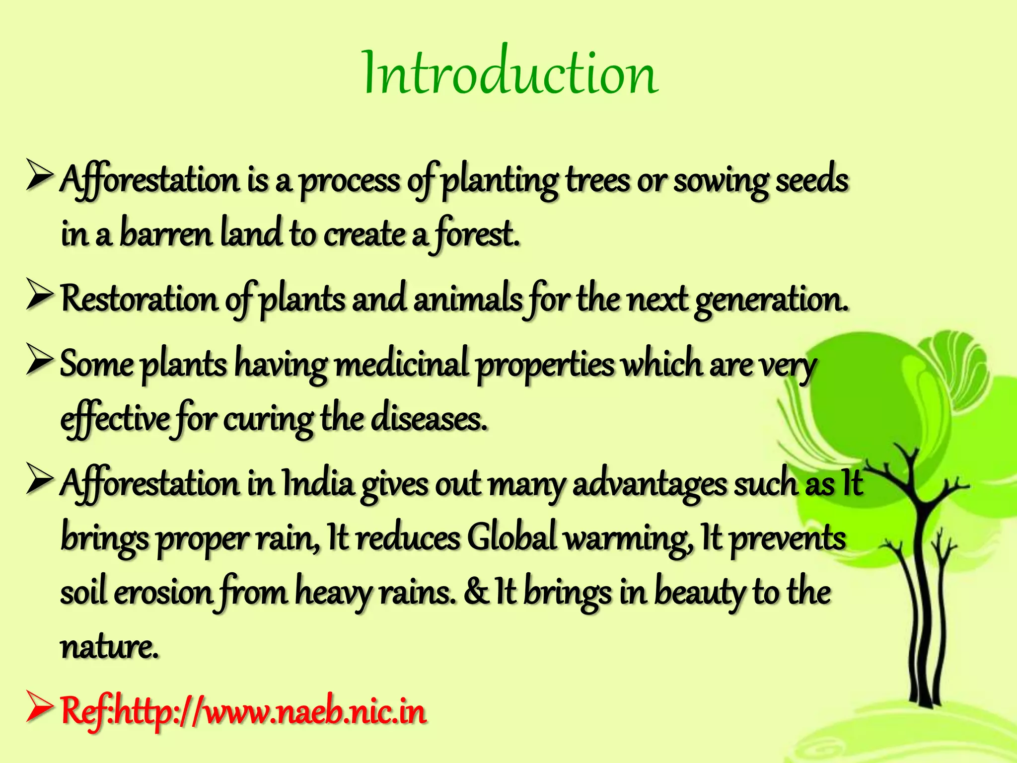 Afforestation and its importance | PPTX