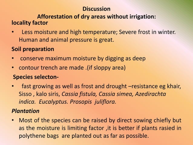 Afforestation on dry land bechan chaudhary | PPT