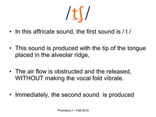 Affricate sounds 2010 | PPT