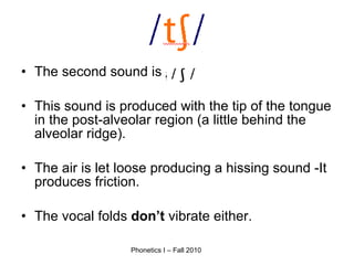 Affricate sounds 2010 | PPT