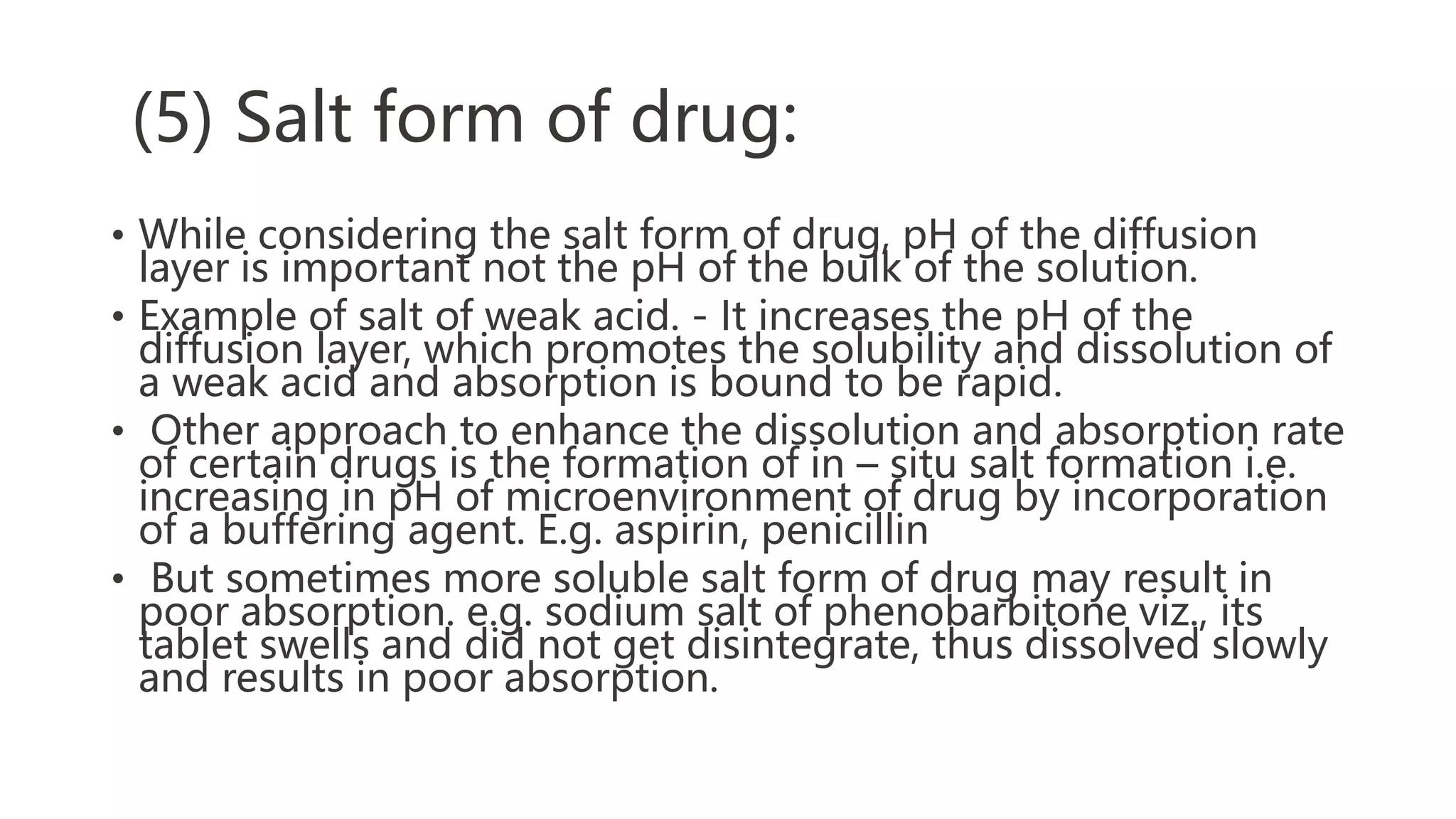PHYSICOCHEMICAL FACTORS AFFECTING DRUG ABSORPTION | PPTX