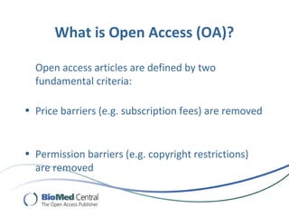 An Overview of BioMed Central and the Growth of Open Access Publishing ...