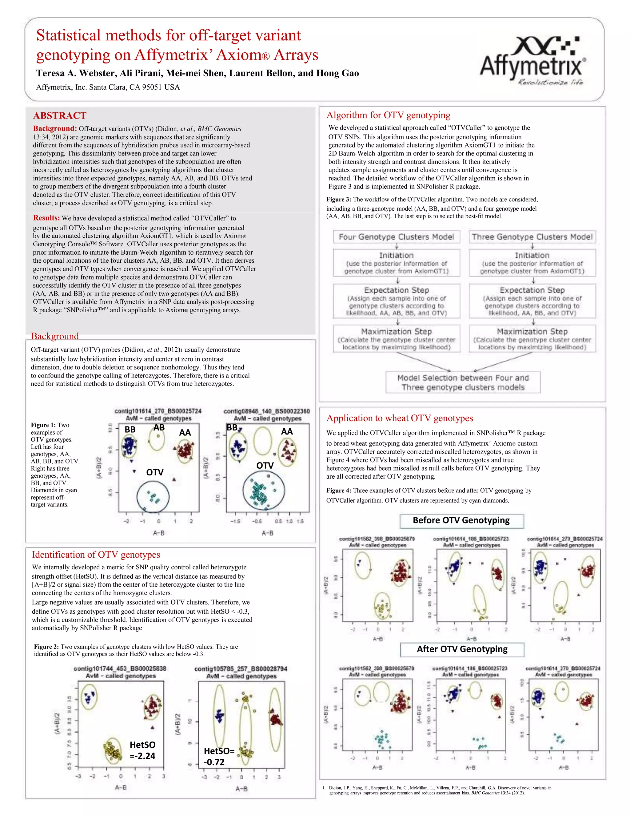 Statistical methods for off-target variant genotyping on Affymetrix' Axiom Arrays | PDF