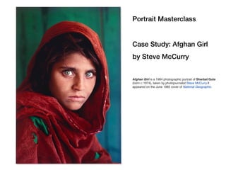 Afghan Girl Case Study - Portrait Photography (lower resolution) | PDF