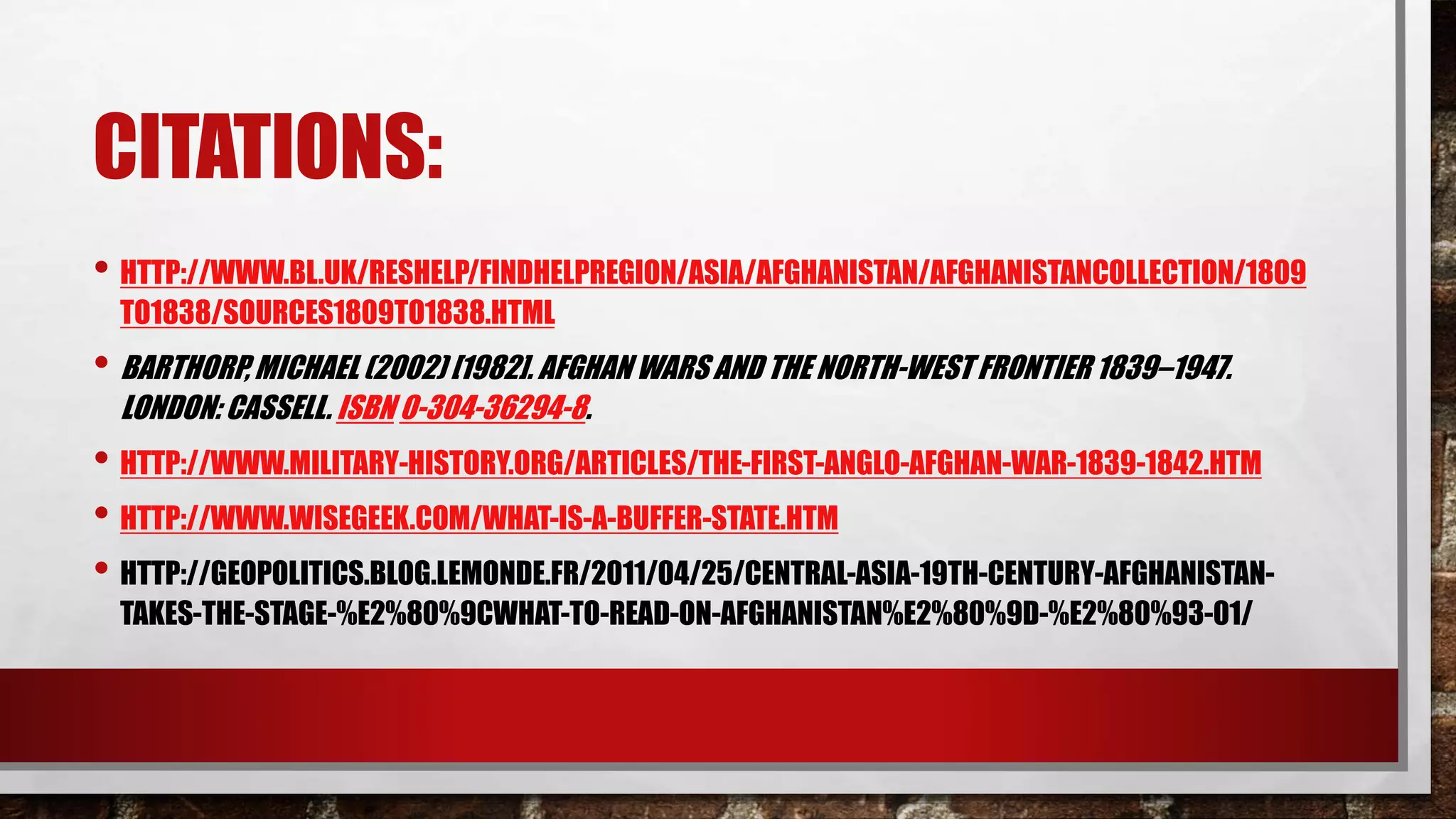 Afghanistan (19th century) | PPTX