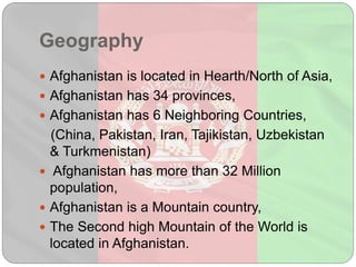 Afghanistan History and Culture | PPTX