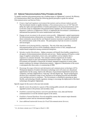 Afghanistan telecompolicy english | PDF
