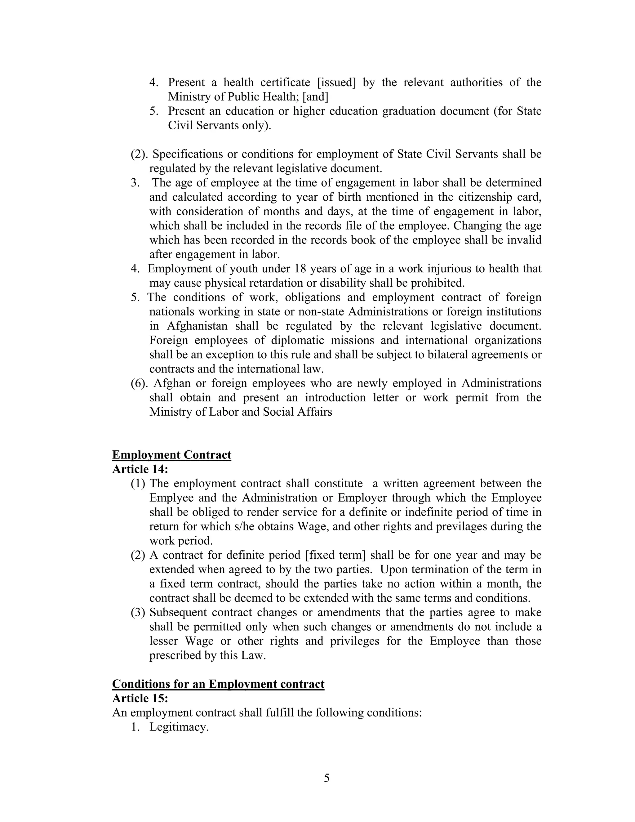 Afghan labour law aisa version | PDF