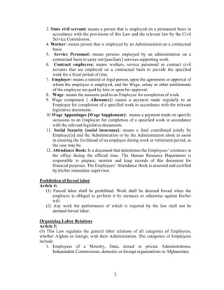 Afghan labour law aisa version | PDF