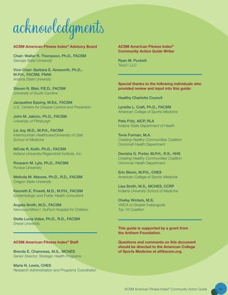 American College of Sports Medicine American Fitness Index® -Community ...