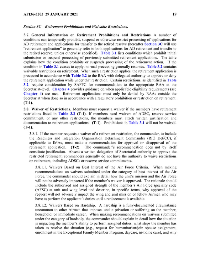 afi36-3203 service retirements.pdf | Personal Finance