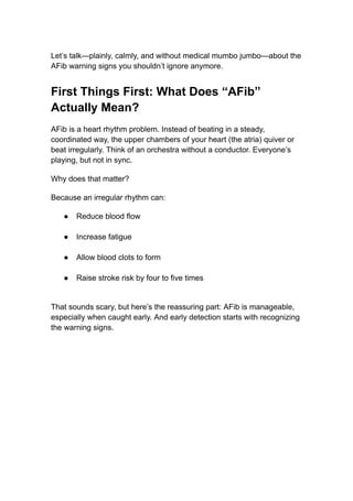 AFIB Blog Signs to notice in 2026 - What You Need to Know! | PDF