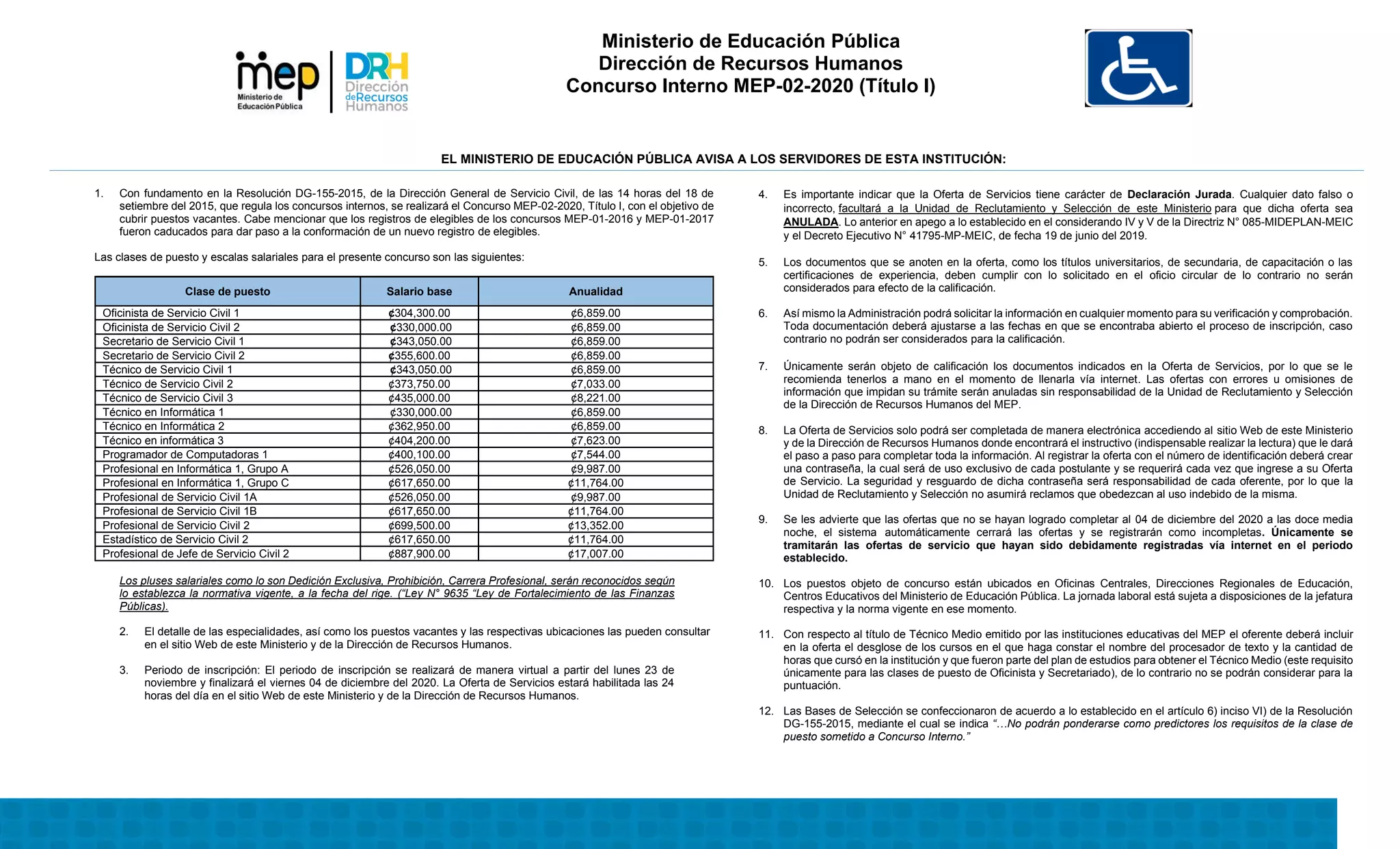Afiche concurso interno mep 02-2020 (titulo i) | PDF | Business ...