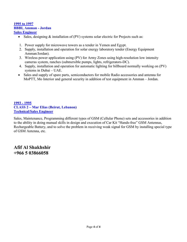 Afif cv 2016 | PDF | Civil Engineering Industry | Industries