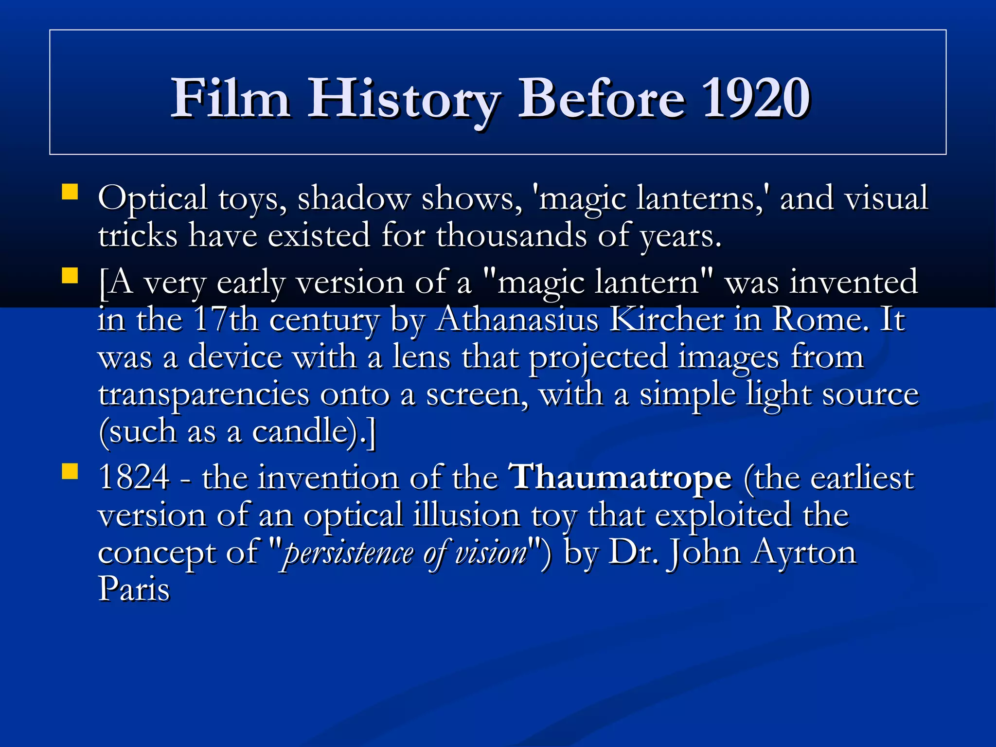 A film on films (history of cinema) | PPT