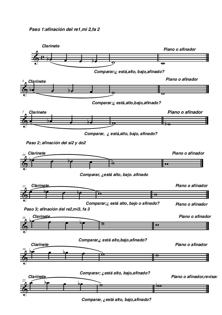 Clarinete Notas
