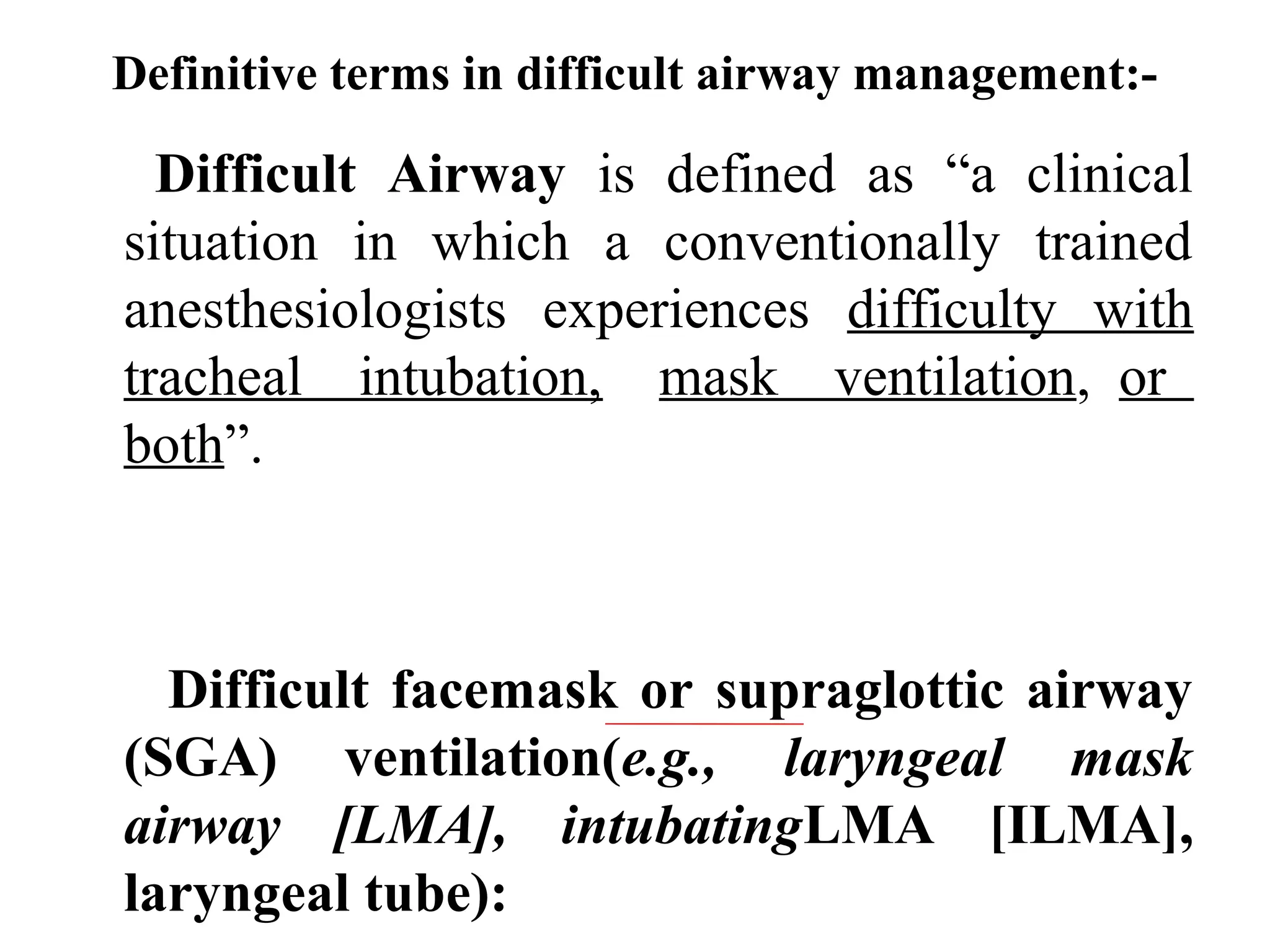 MANAGEMENT OF DIFFICULT AIRWAY | PPT