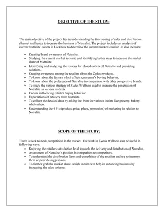 A final report of sip on zydus wellness | DOCX