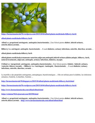 Afinul planta medicinala | DOC