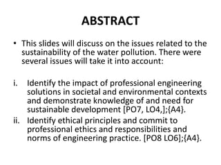 WATER POLLUTION | PPTX | Science