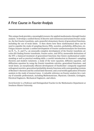 a first course in fourier analysis-kammler.pdf