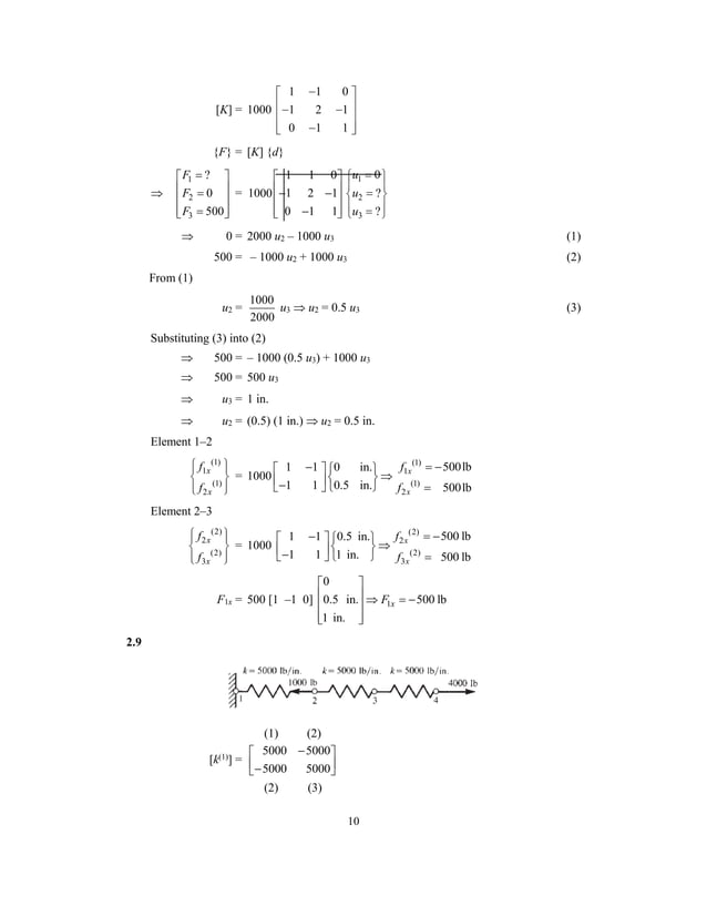 Solutions For Problems In A First Course In The Finite Element Method