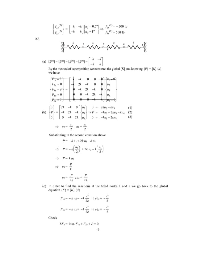 Solutions For Problems In A First Course In The Finite Element Method
