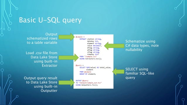 Hands-On with U-SQL and Azure Data Lake Analytics (ADLA) | PPTX | Cloud Computing | Internet