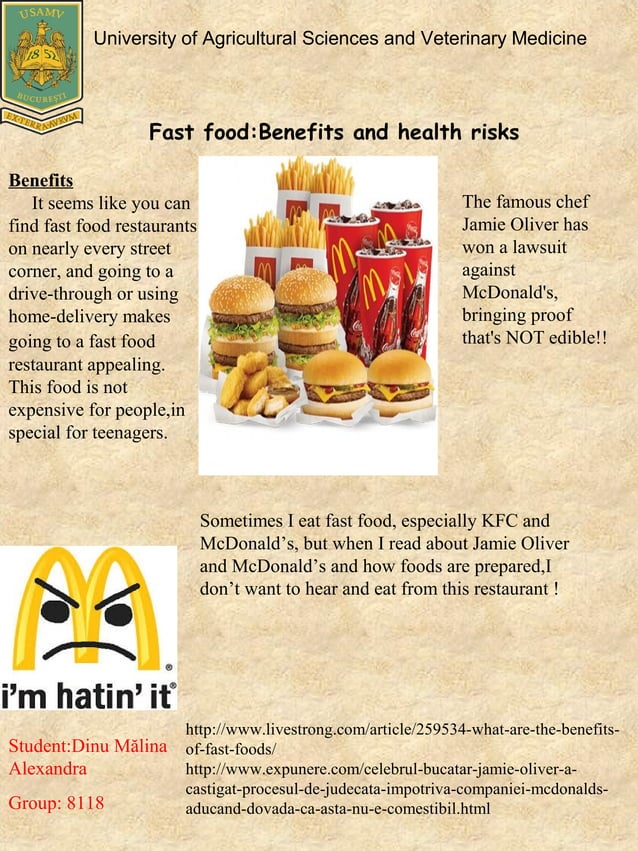 Fast food-Benefits and health risks | PPT