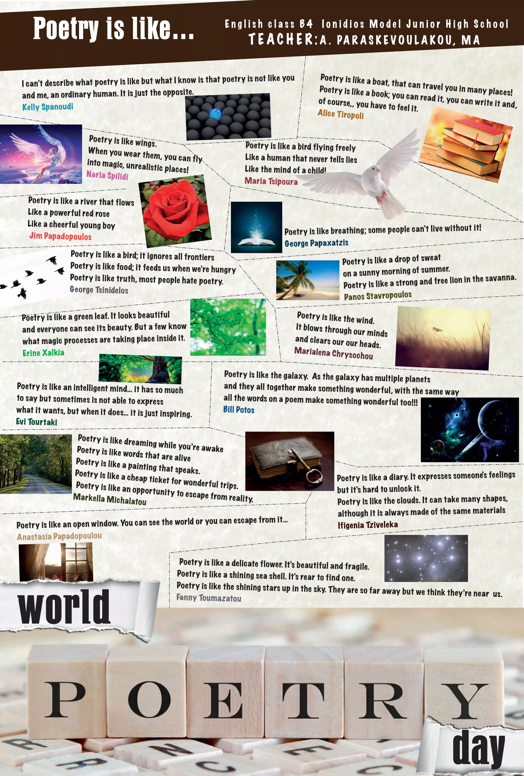 POETRY IS ..... POSTER CLASS B4 | PDF | Poetry | Books and Literature