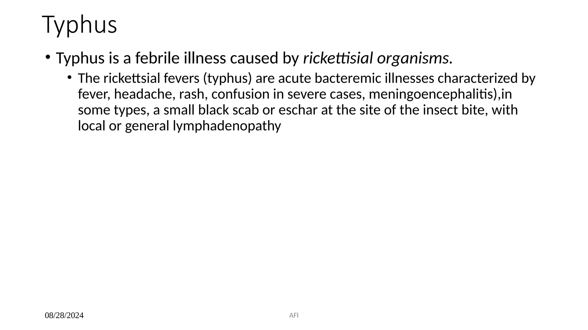 AFI Acute febrile illness and other diseases | PPT