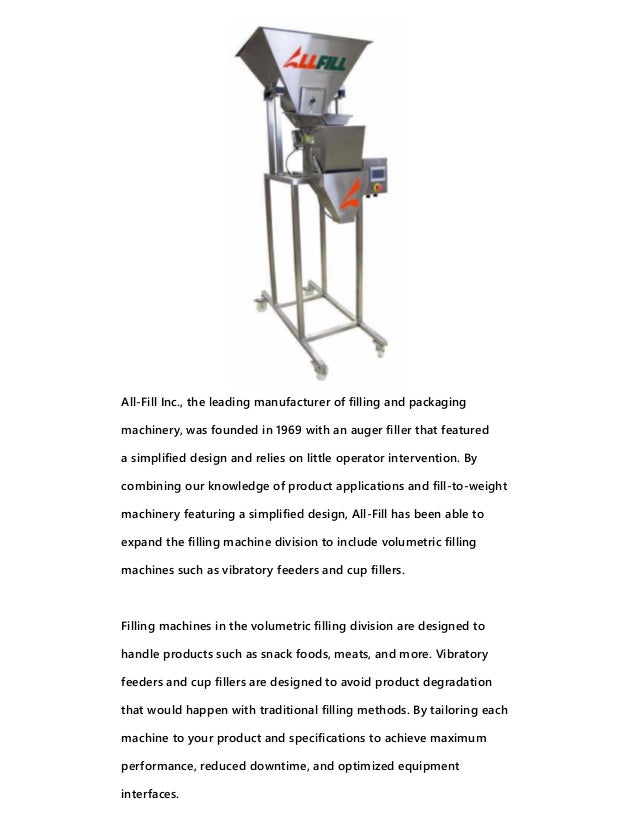 All Fill Scale and Cup filling capabilities