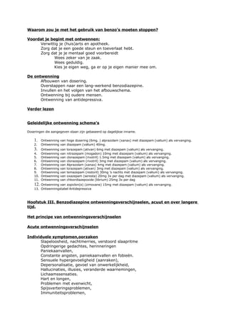 Afkick Benzo P2 | DOC | Brain and Nervous System Disorders | Diseases ...