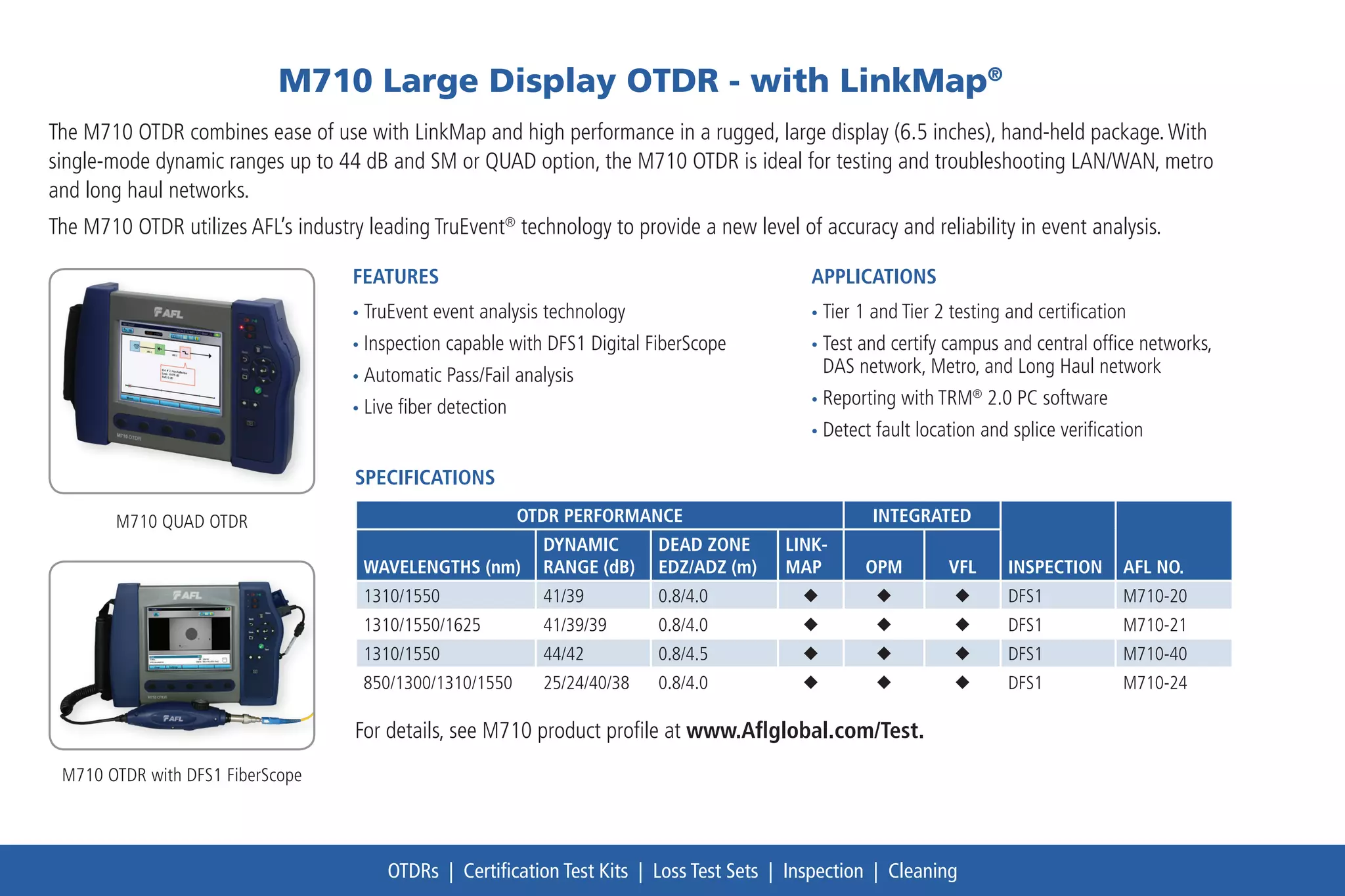 AFL Fiber Optic Test and Inspection Solutions 2017 | PDF