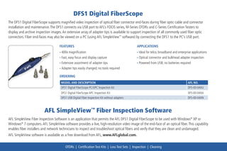 AFL Fiber Optic Test and Inspection Solutions 2017 | PDF