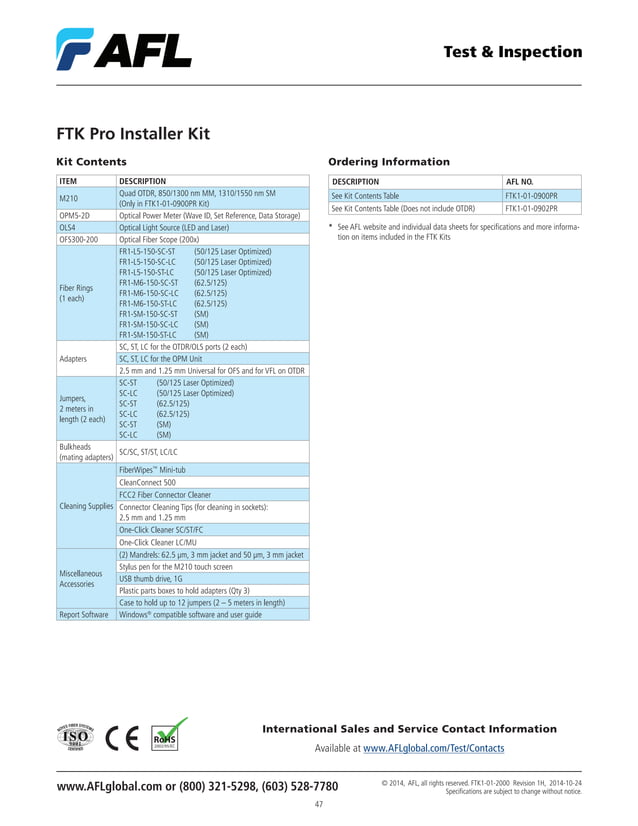 Afl test-inspection-catalog | PDF