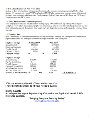 Aflac Voluntary Benefits Benefits | DOC | Health Insurance | Insurance