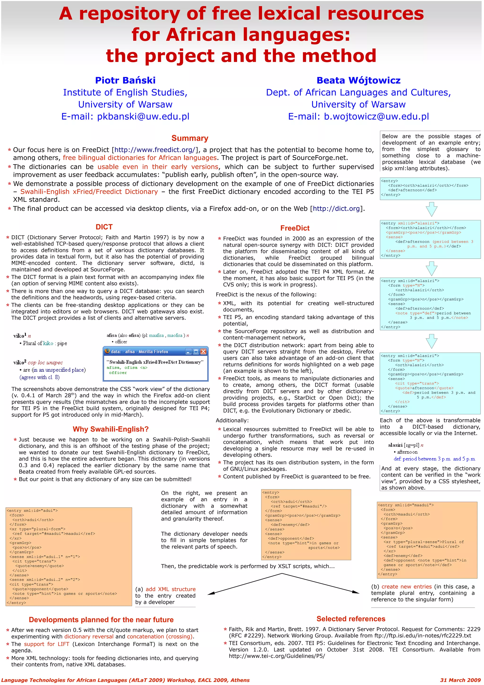 A Repository of Free Lexical Resources for African Languages: The ...