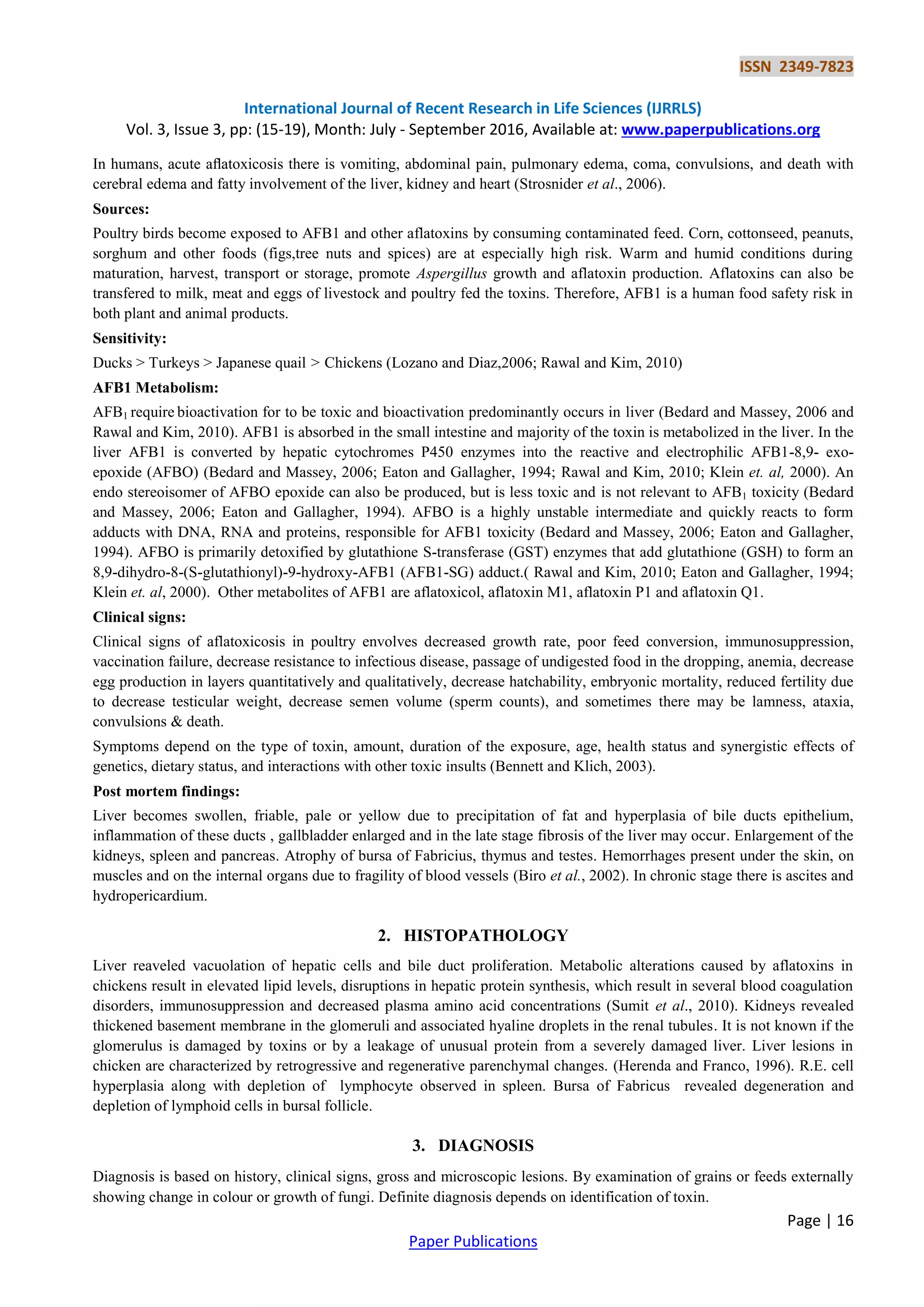 Aflatoxicosis in Poultry | PDF