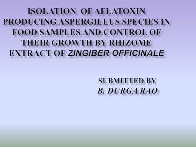 Aflatoxin (1) | PPT