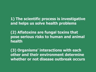 aflatoxins; Sources and hazardous health effects.ppt | Infectious Diseases | Diseases and Conditions