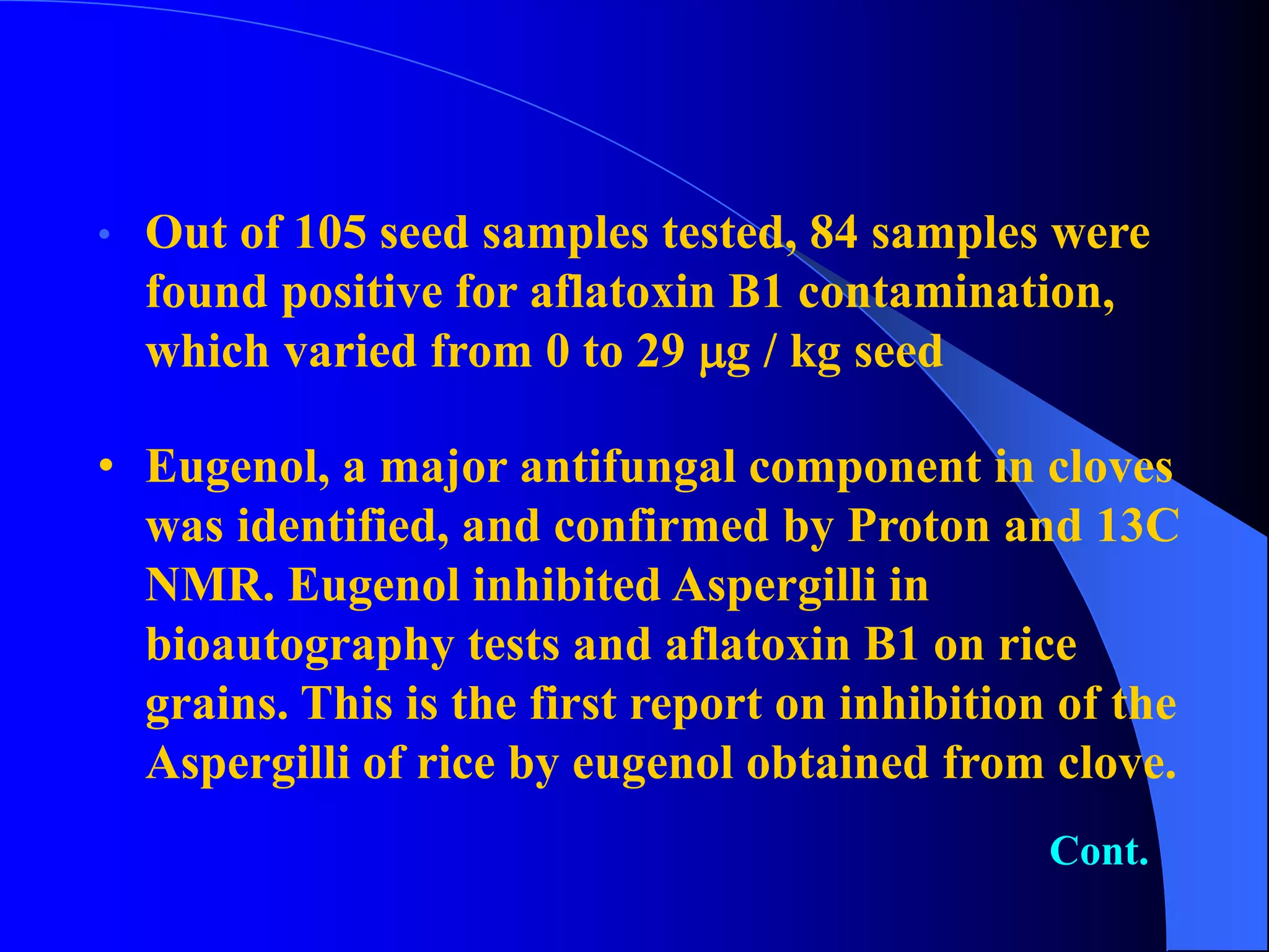 Aflatoxin Contamination in Cereals: Rice, Maize and Sorghum | PPT
