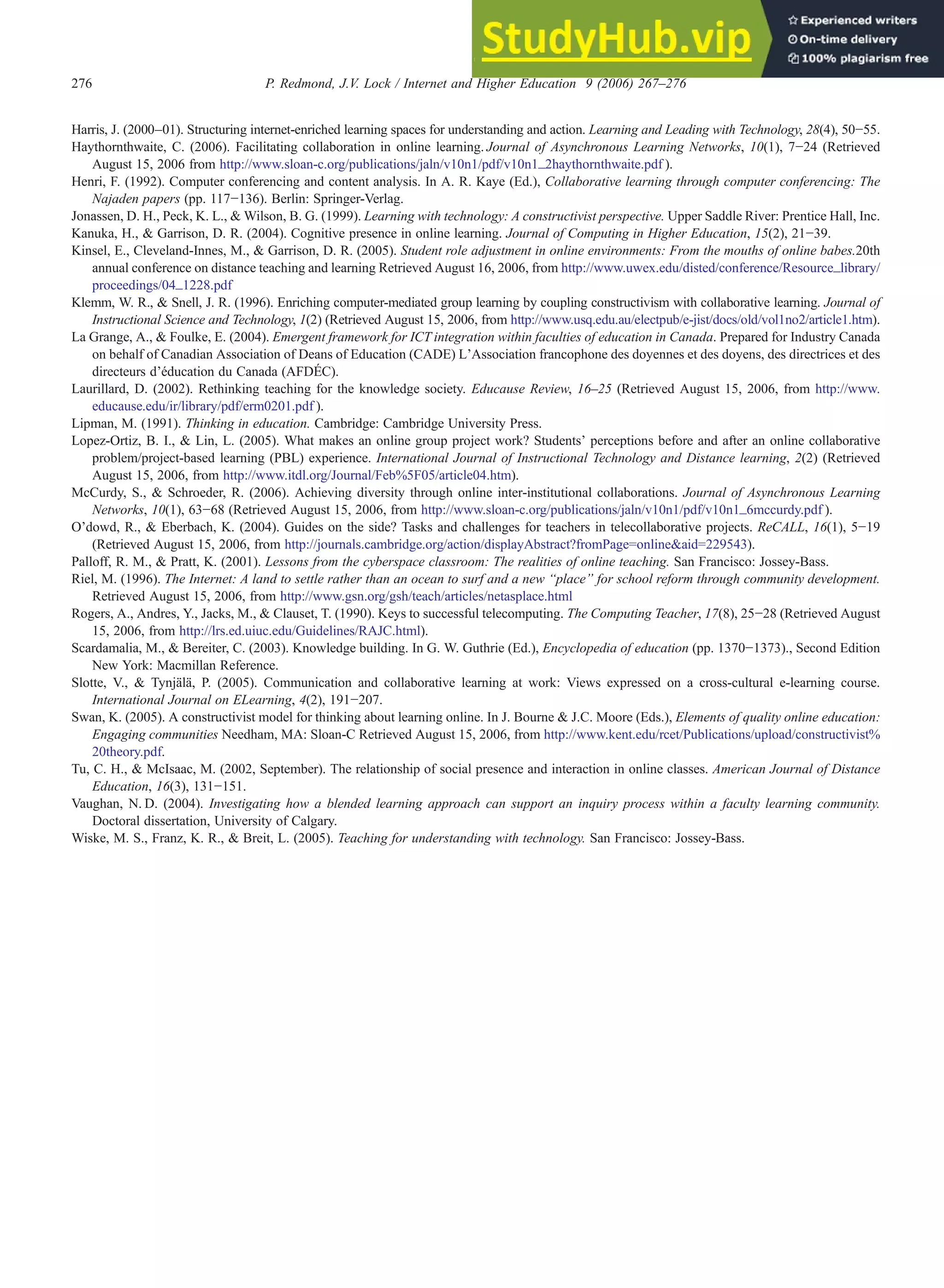 A Flexible Framework For Online Collaborative Learning | PDF