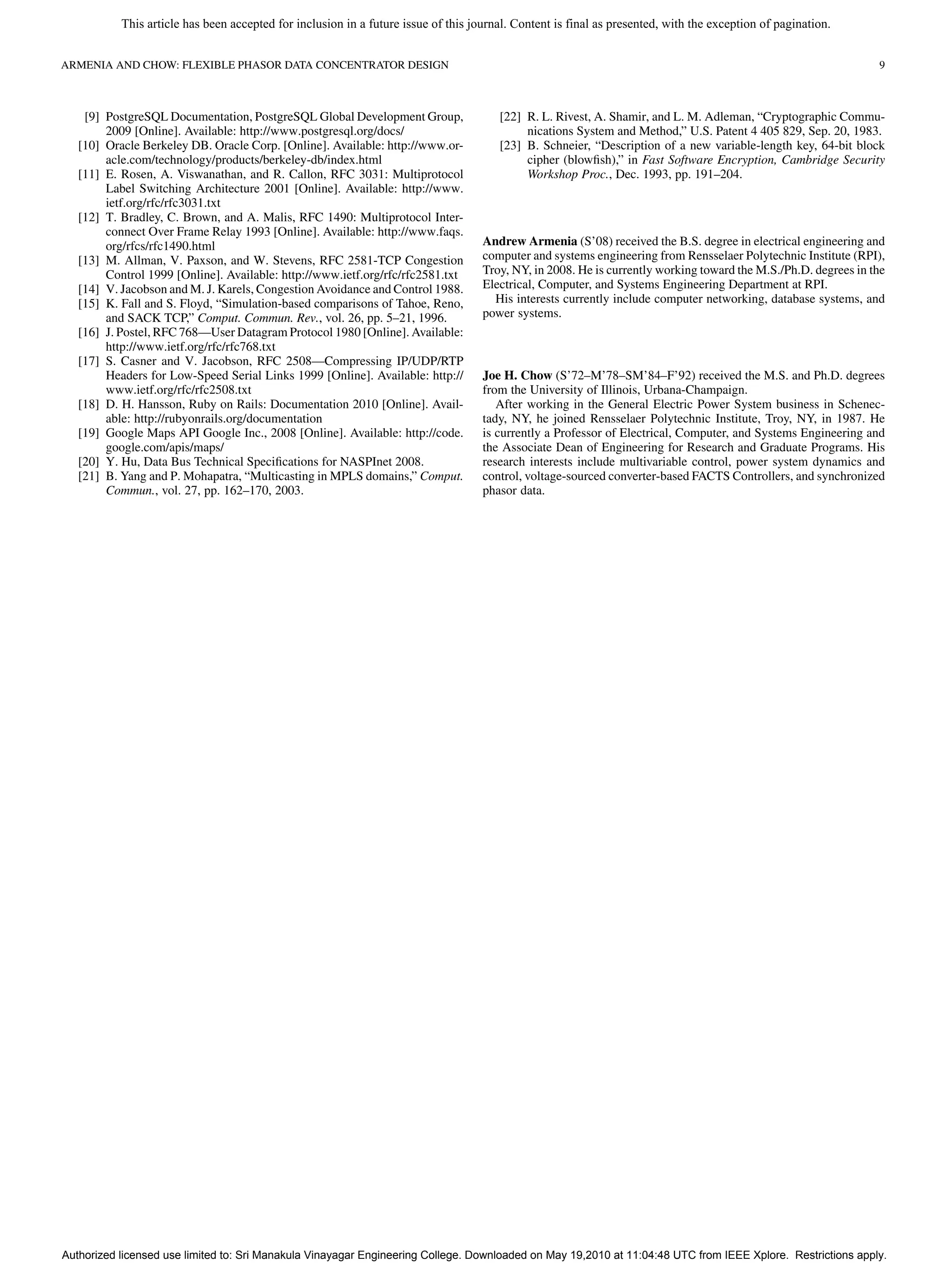 A flexible phasor data concentrator design | PDF