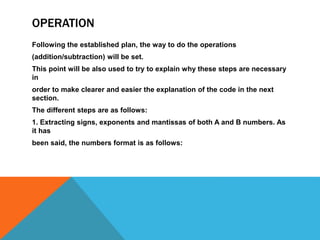 A floating-point adder (IEEE 754 floating-point.pptx