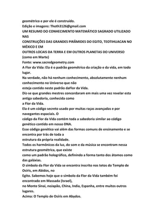 A flor da vida e a geometria sagrada | PDF