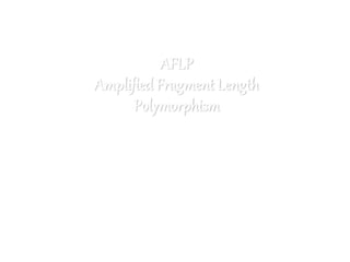 DNA Fingerprinting (AFLP, RFLP, RAPD) & Its advntages and application ...